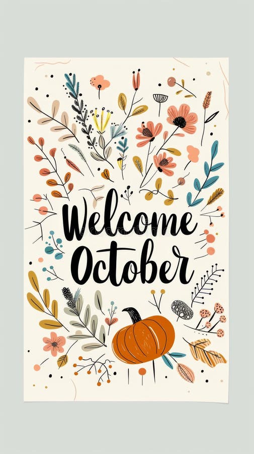 Welcome To October. Calligraphy. Stock Vector - Illustration of love ...