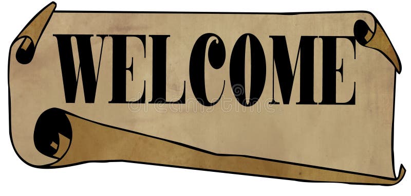 WELCOME on Old Rolled Paper Stock Illustration - Illustration of ...