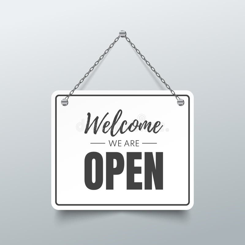 Welcome we are Open Signboard. Stock Vector - Illustration of symbol ...