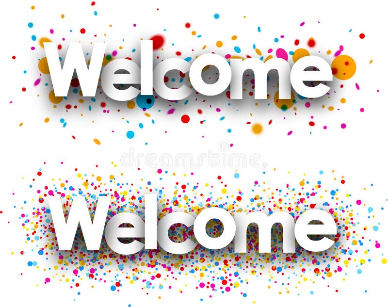 Welcome paper banners. stock vector. Illustration of entrance - 90408922