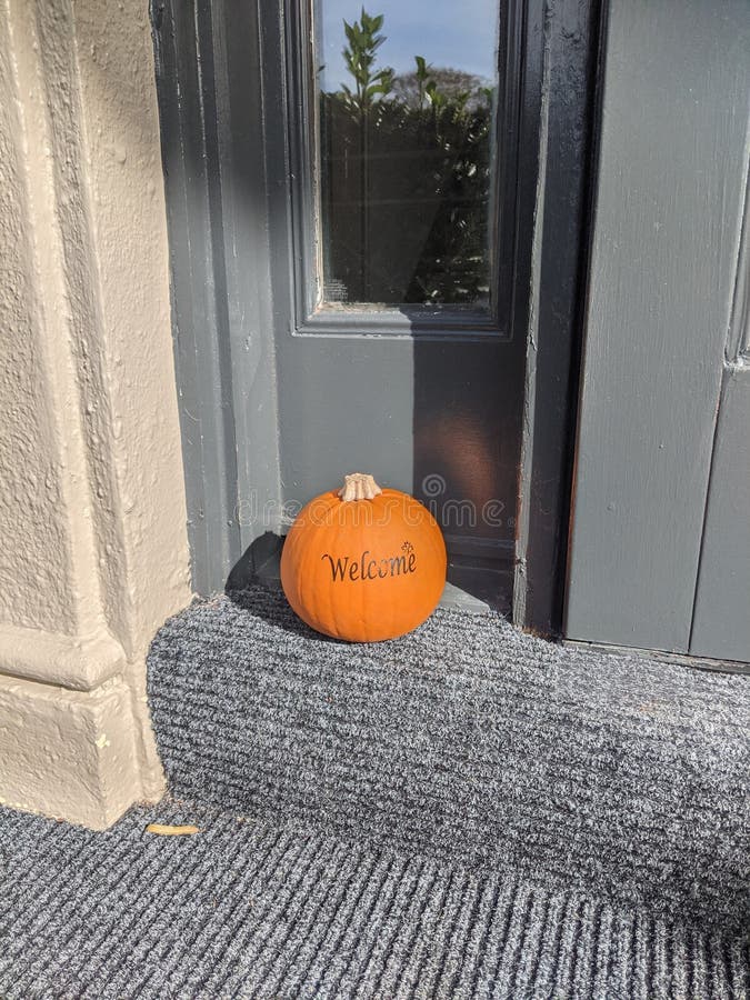 Welcome pumpkin halloween stock image. Image of welcome - 203826017