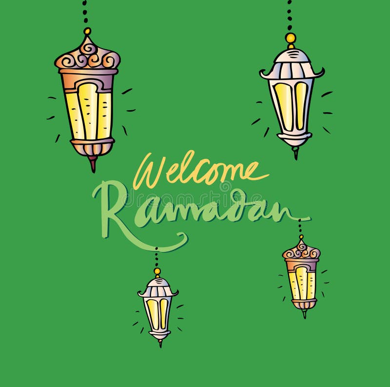 Welcome Ramadan Greetings Background. Stock Vector - Illustration of ...
