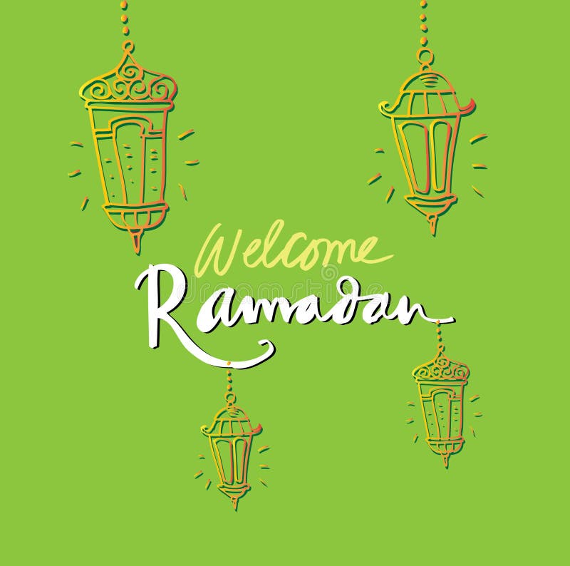 Welcome Ramadan Greetings Background. Stock Vector - Illustration of ...