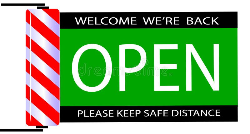Open Sign for Barber Salon Shop Stock Vector - Illustration of retail ...