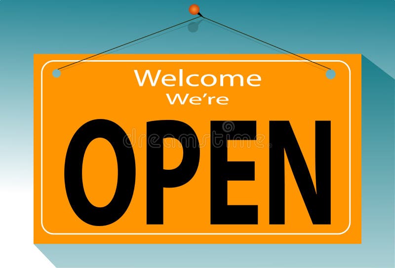 Welcome we`re Open Sign Text Vintage. we`re Open Stock Vector ...