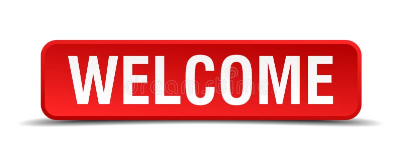 Welcome Red 3d Square Button Stock Vector - Illustration of message ...