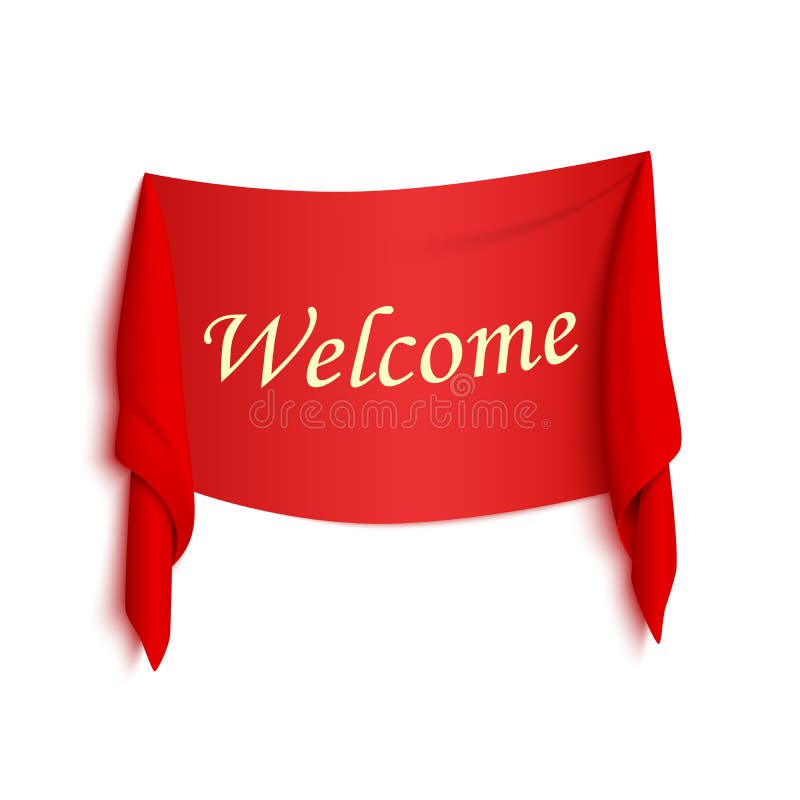 Welcome Red Realistic Sticker Stock Vector - Illustration of message ...