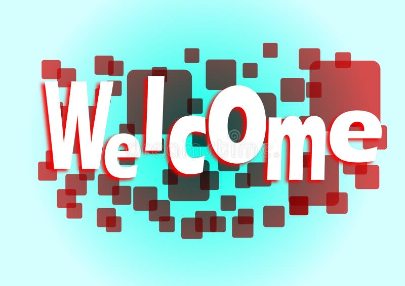 Welcome red squares banner stock vector. Illustration of geometry ...