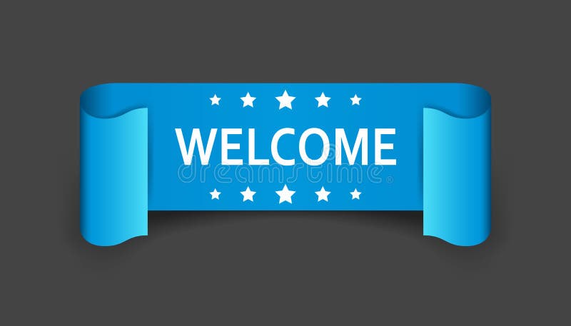 Welcome ribbon. stock vector. Illustration of paper - 153373415