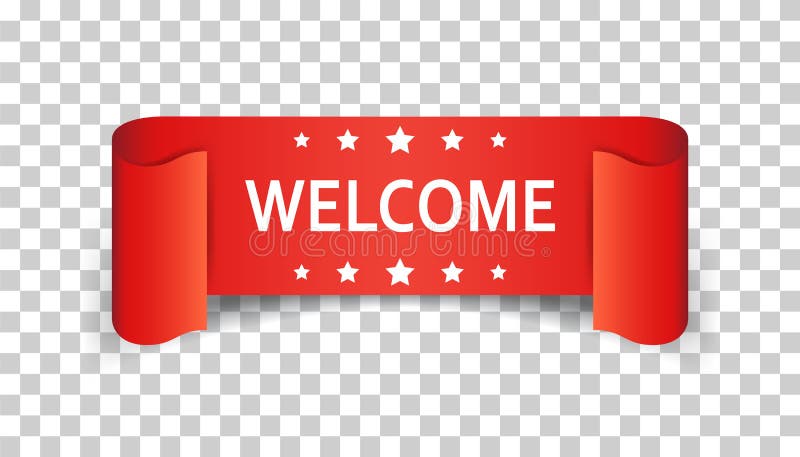 Welcome ribbon. stock vector. Illustration of paper - 153373415