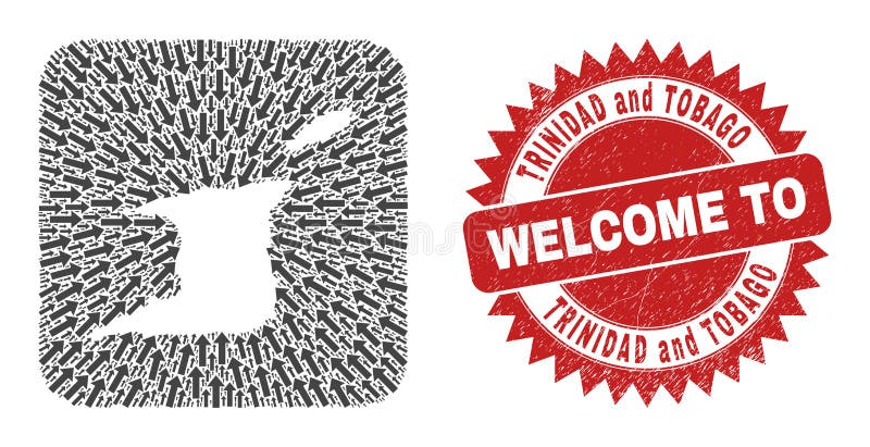 Welcome Scratched Stamp and Trinidad and Tobago Map Navigation ... Welcome Scratched Stamp and Trinidad and Tobago Map Navigation ...