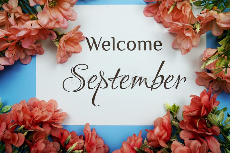 September Text, Word Wrapped in and Layered with Autumnal Leaves ...