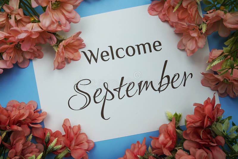 September Text, Word Wrapped in and Layered with Autumnal Leaves ...