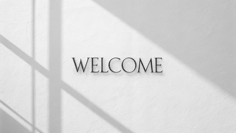 Welcome Shadow Light Wall Minimal White Design Simple Home Stock ...