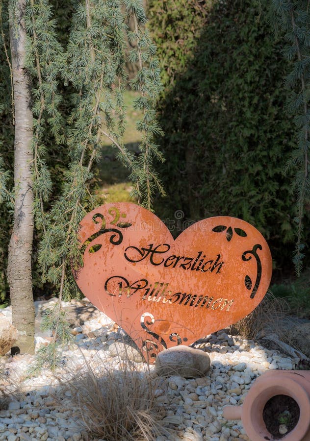 Welcome stock photo. Image of home, tree, willkommen - 68695370