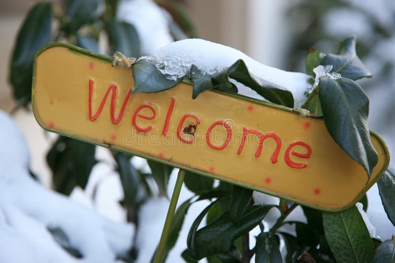 Welcome sign stock image. Image of seasonal, frost, welcome - 11516499