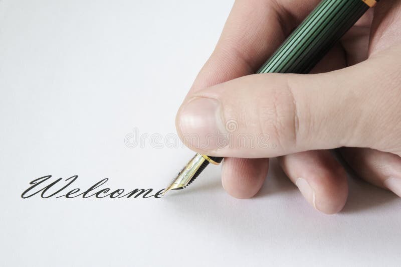 Welcome sign stock image. Image of paper, white, message - 16503245