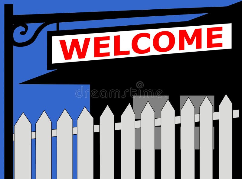 WELCOME sign stock illustration. Illustration of message - 7597129