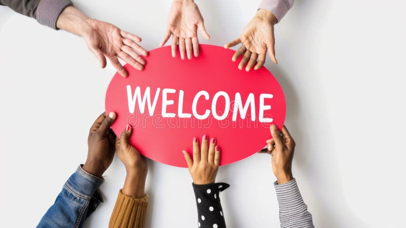 The Welcome Sign.AI Generated Image Stock Photo - Image of friendship ...