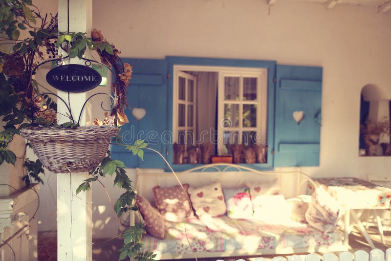 Welcome Sign at Beautiful House Stock Photo - Image of garden, green ...