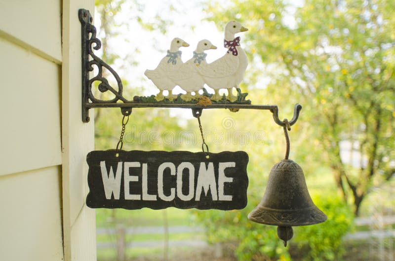 Welcome sign stock photo. Image of hello, greeting, bell - 29775796