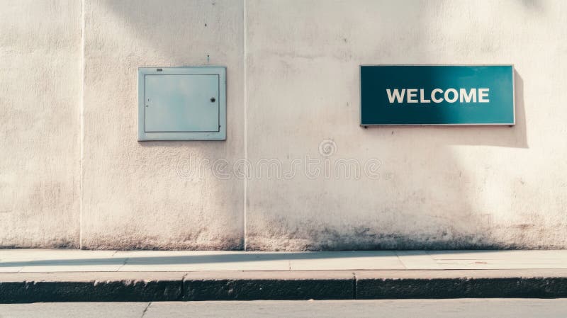 Welcome Sign on Color Textured Wall Stock Illustration - Illustration ...