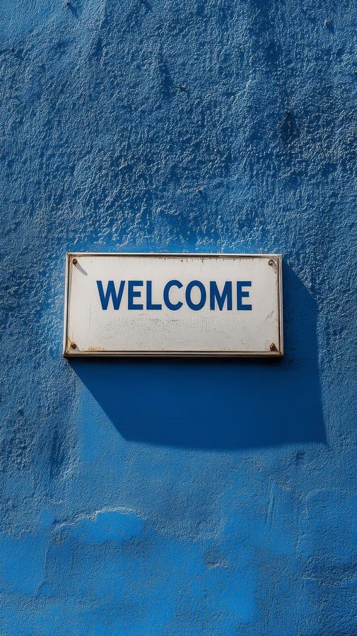 Welcome Sign on Color Textured Wall Stock Illustration - Illustration ...
