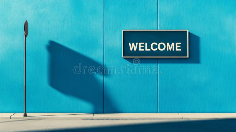 Welcome Sign on Color Textured Wall Stock Illustration - Illustration ...