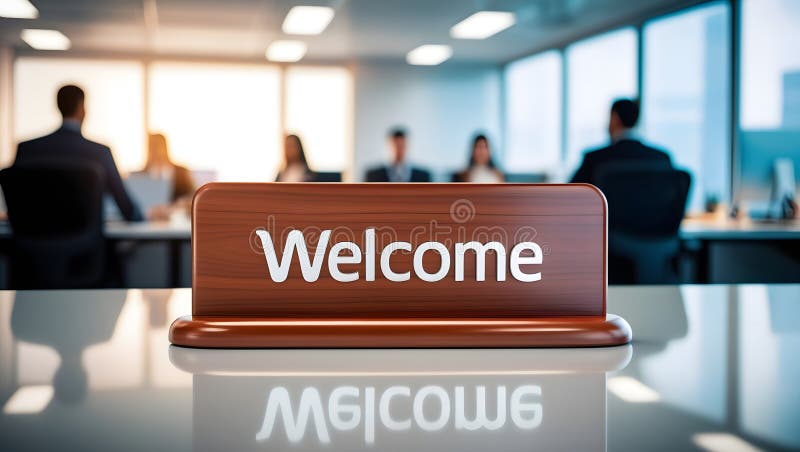 A Welcome Sign on a Desk Symbolizes a Friendly Onboarding Process in a ...
