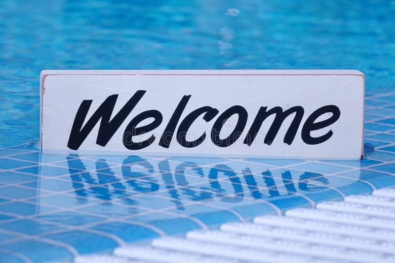 Welcome Signboard on Wooden Fence in Garden Stock Image - Image of ...