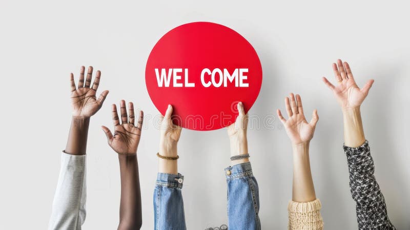 The Welcome Sign Gesture.AI Generated Image Stock Image - Image of ...