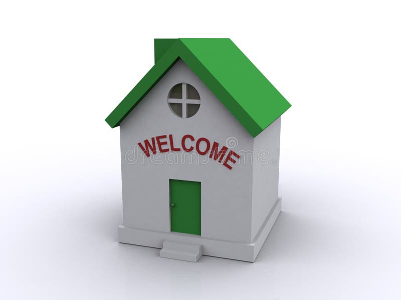 Welcome sign on house stock illustration. Illustration of house - 23579905