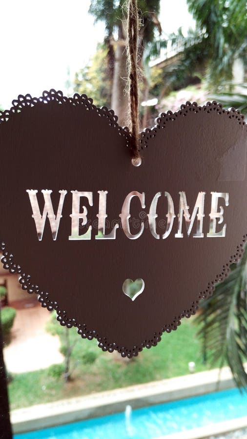 Welcome sign stock photo. Image of abode, architecture - 61556952