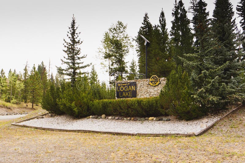 Welcome sign at Logan Lake editorial image. Image of logan - 232127980