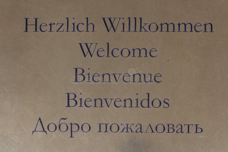 Welcome Sign In Many Languages Stock Photo - Image: 55578137