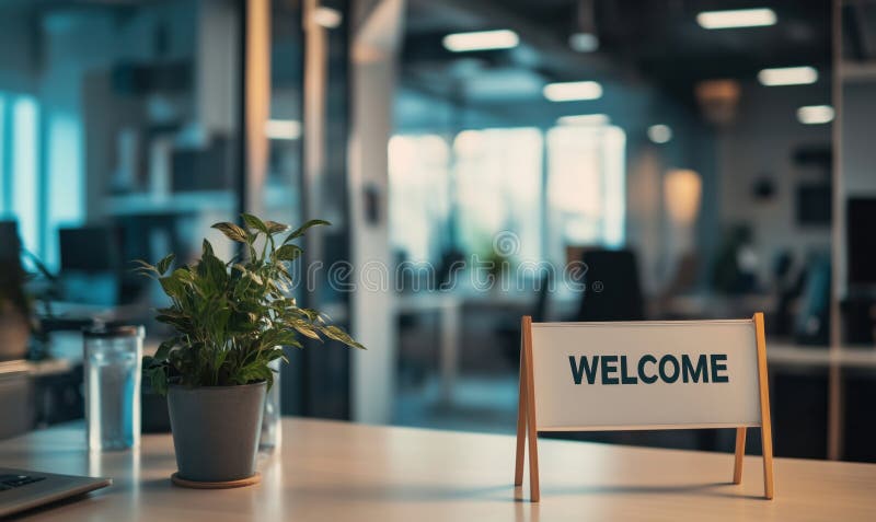Welcome Sign Bright Office Environment Stock Photos - Free & Royalty ...