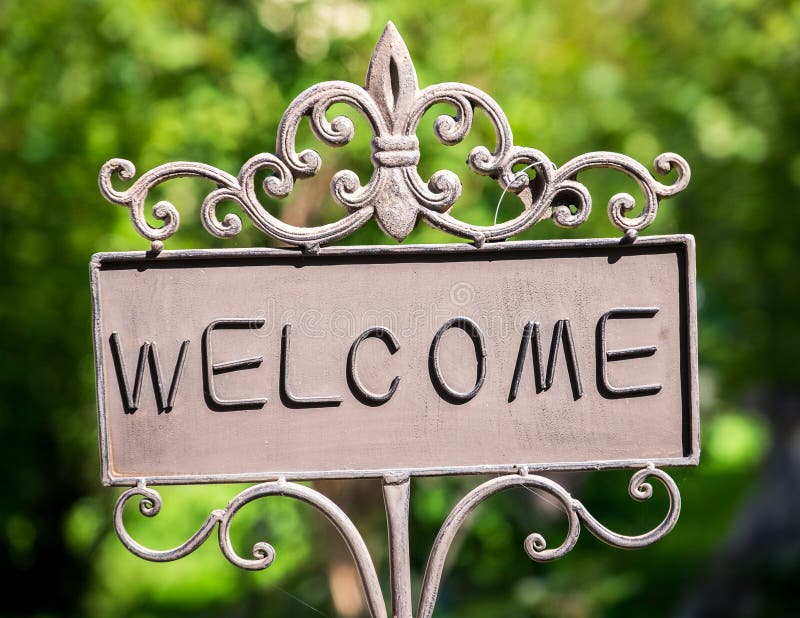 Welcome sign stock photo. Image of object, view, sign - 72701176