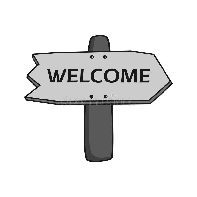 Welcome sign post doodle stock vector. Illustration of friendly - 300916913