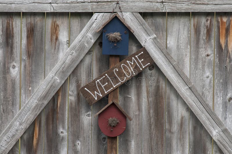 Welcome Sign stock image. Image of gate, rural, wooden - 33610509