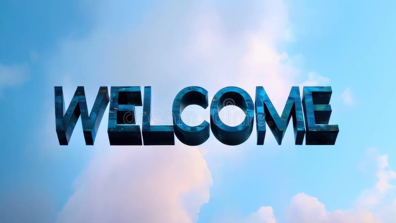 Welcome Sign in the Sky with Clouds in the Background Stock Footage ...