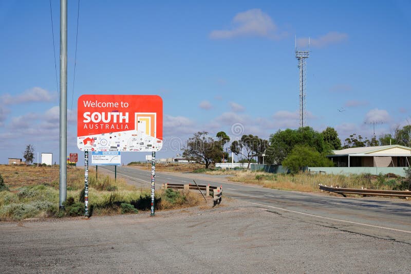 Welcome Sign into South Australia in Cockburn Editorial Stock Image ...