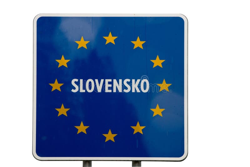 Welcome sign to Slovakia stock photo. Image of post, blue - 24905196