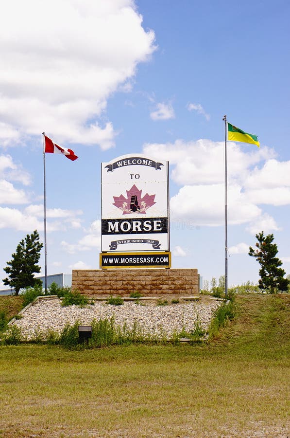 Welcome Sign for the Town of Morse Editorial Stock Photo - Image of ...