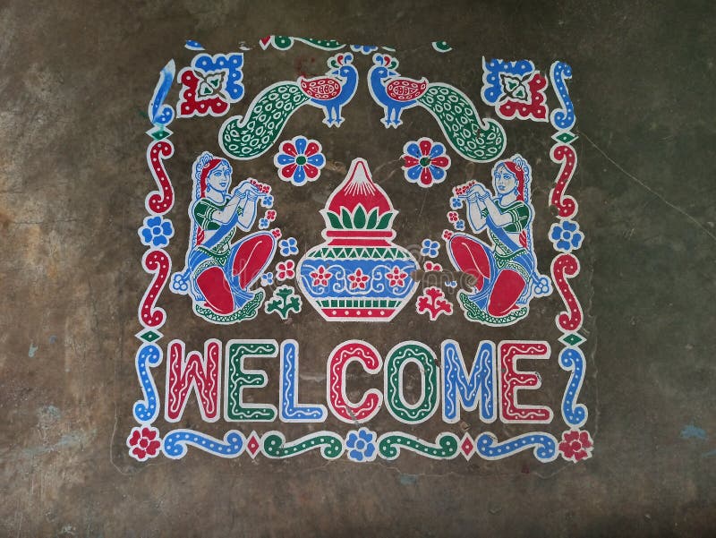 Welcome Sign Used in Indian Houses Stock Image - Image of used, sign ...