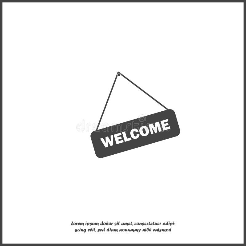 Welcome Sign Vector Icon on White Isolated Background Stock Vector ...