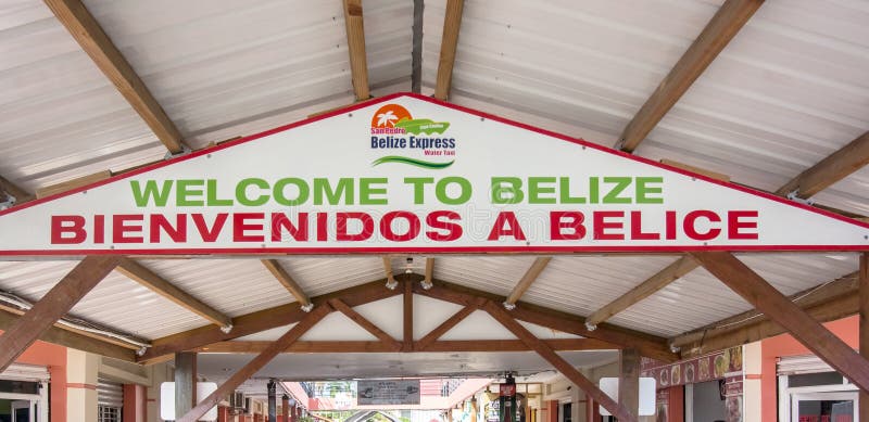 Welcome Sign at the Water Front in Belize City. Editorial Photography ...