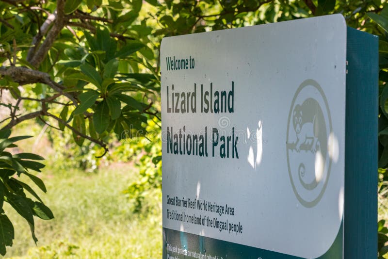 Welcome Signboard of Lizard Island in Queensland, Australia Stock Image ...