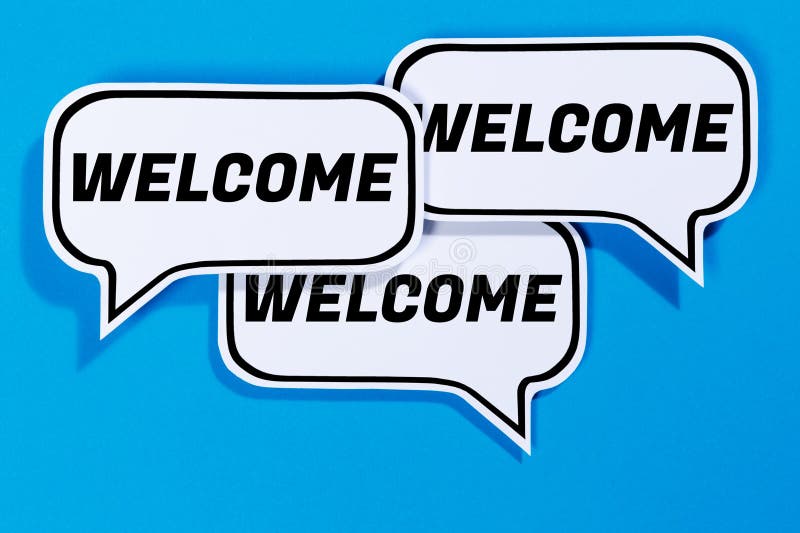 Welcome Speech Bubbles Communication Concept Talking Saying Stock Image ...