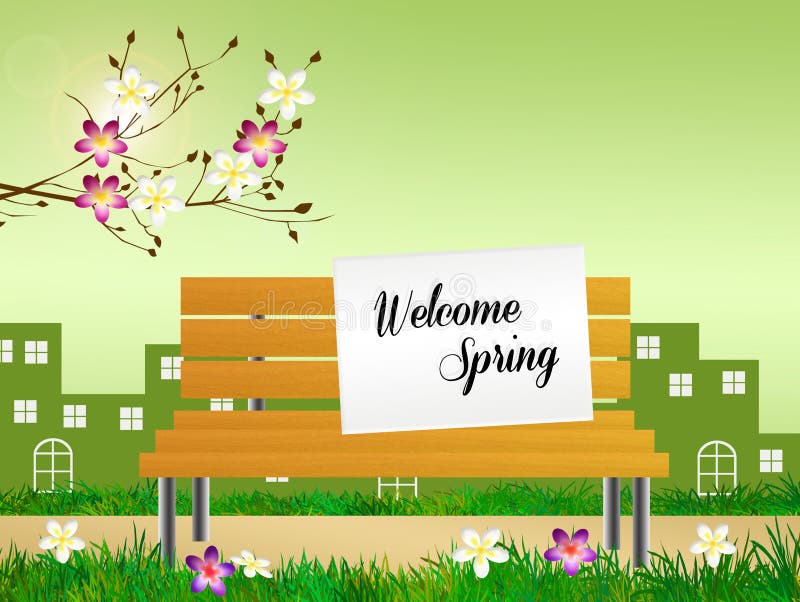 Welcome spring stock illustration. Illustration of peach - 38917916