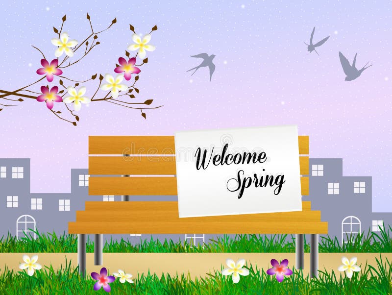 Welcome spring stock illustration. Illustration of freedom - 38915005